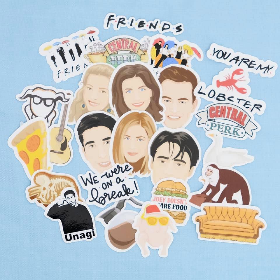 Friends Face stickers (25pcs) on waterproof vinyl sticker. ships in 1-2 ...