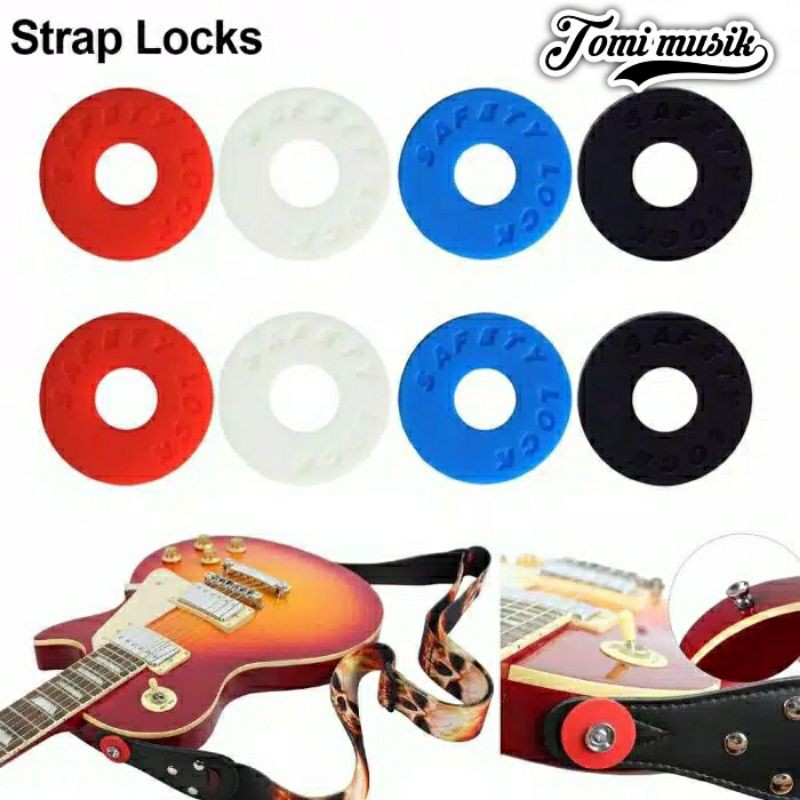 Guitar strap lock safety lock ruber Acoustic Electric bass ukulele ...