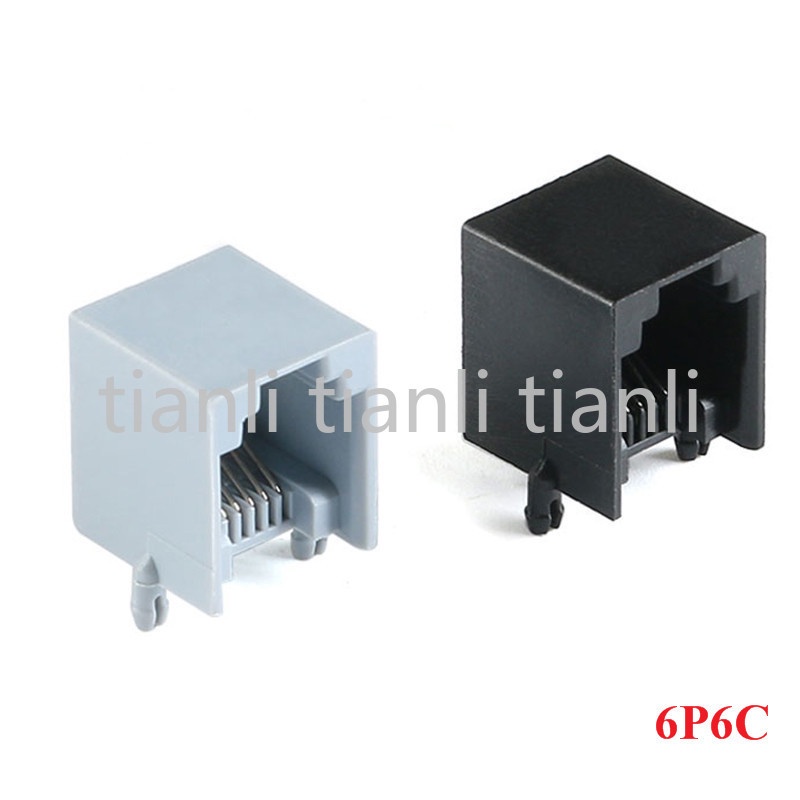 10Pcs RJ12 6P6C RJ11 PCB Mount Telephone Modular Connector Socket Interface Crystal Female ...