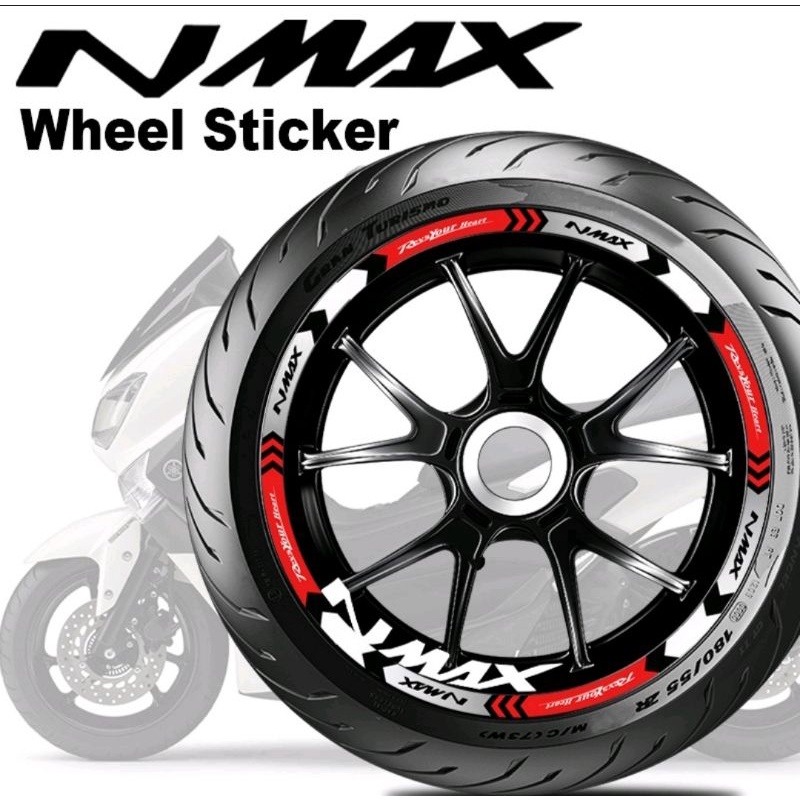YAMAHA NMAX155 /125 Motorcycle Wheel Sticker Set Rim Sticker set ...