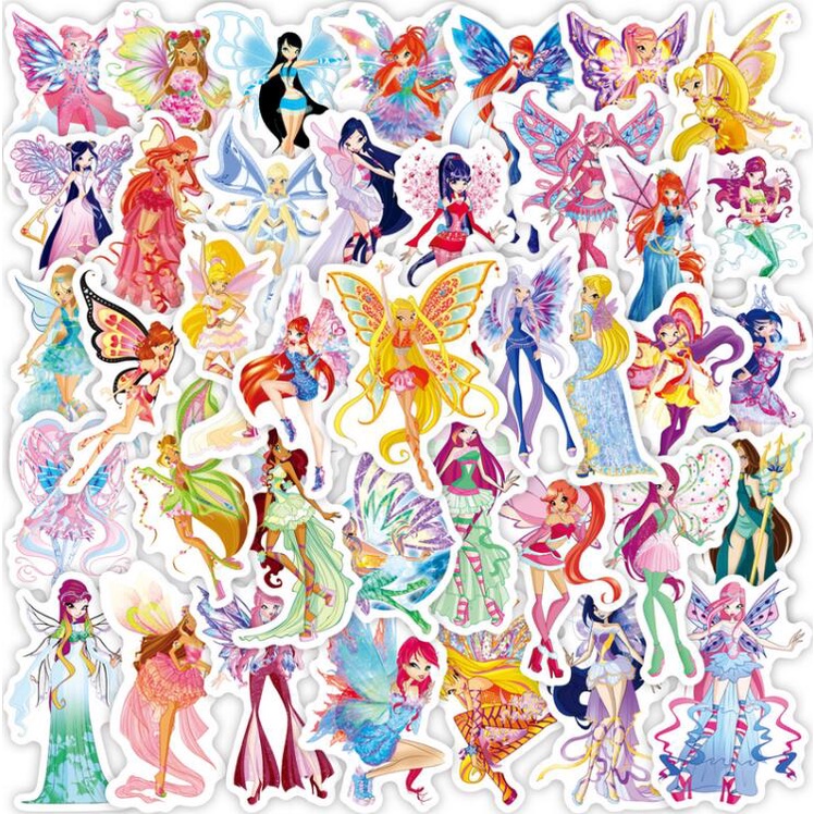 50Pcs Tinker Bell Stickers Butterfly Fairy Stickers Waterproof Sticker ...