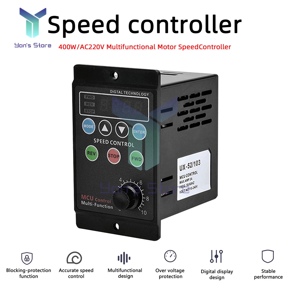 Speed Motor Controller Motor and Accessories AC 220V 400W Digital ...