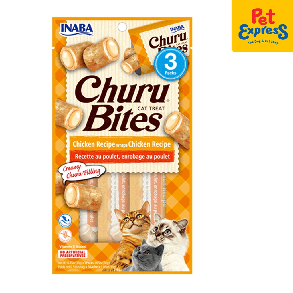 Inaba Churu Bites Chicken Wraps Cat Treats 10gx3 (USA-724B) | Shopee ...