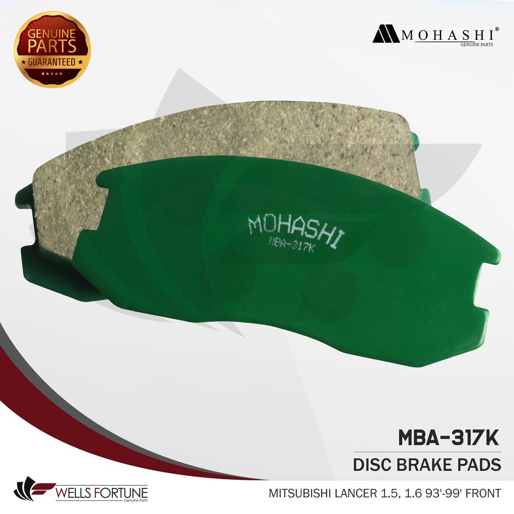 MITSUBISHI LANCER ITLOG 1.5 / 1.6 1993 - 1999 FRONT MOHASHI BRAKE PAD ...