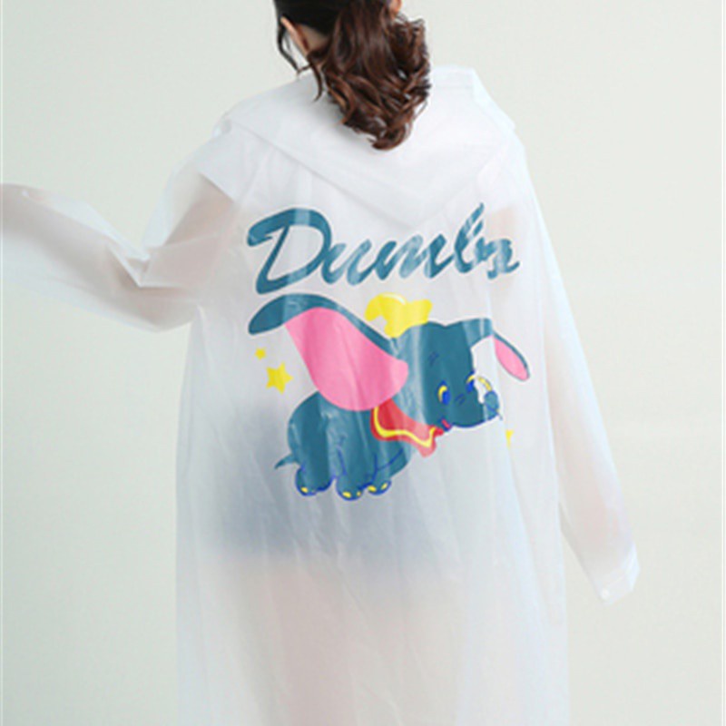 Disney Adult Dumbo Mickey Raincoat EVA Unisex Thickened Waterproof Rain ...
