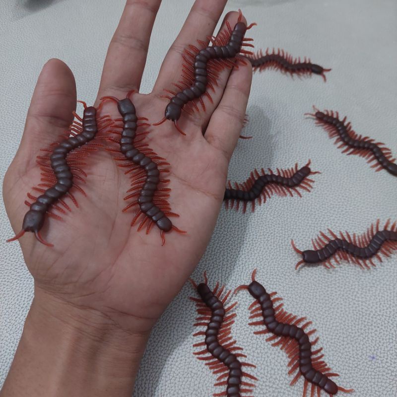 MERAH Thousand Legs Centipede prank Toy Like Real Life - Red Centipede ...