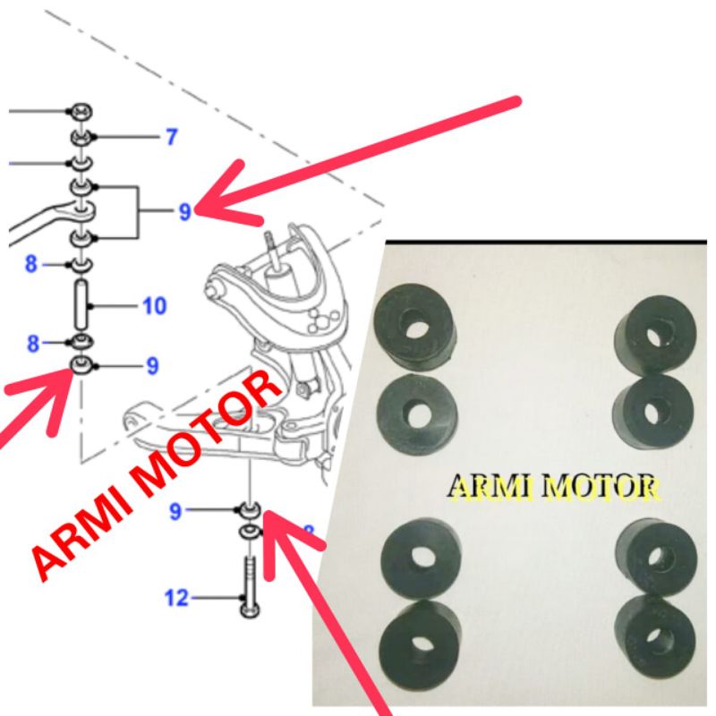Front Stabilizer Link Bushing Ford Everest & Ranger All Type Genuine ...