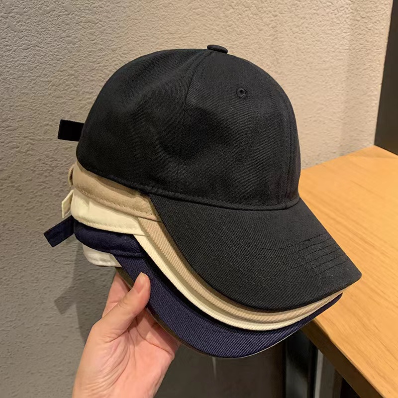 Solid color cap Simple plain baseball cap Soft top fashion cap | Shopee ...