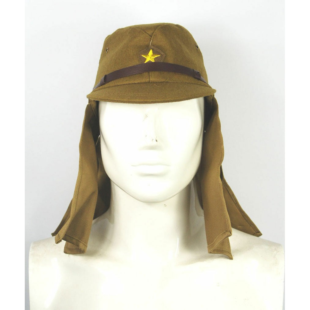 WWII WW2 Japanese Army IJA Soldier Field Wool Cap Hat With Flap Neck ...