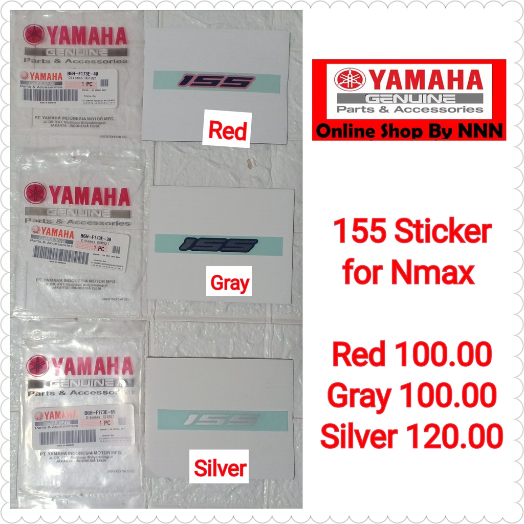 155 STICKER FOR NMAX YAMAHA GENUINE PARTS | Shopee Philippines