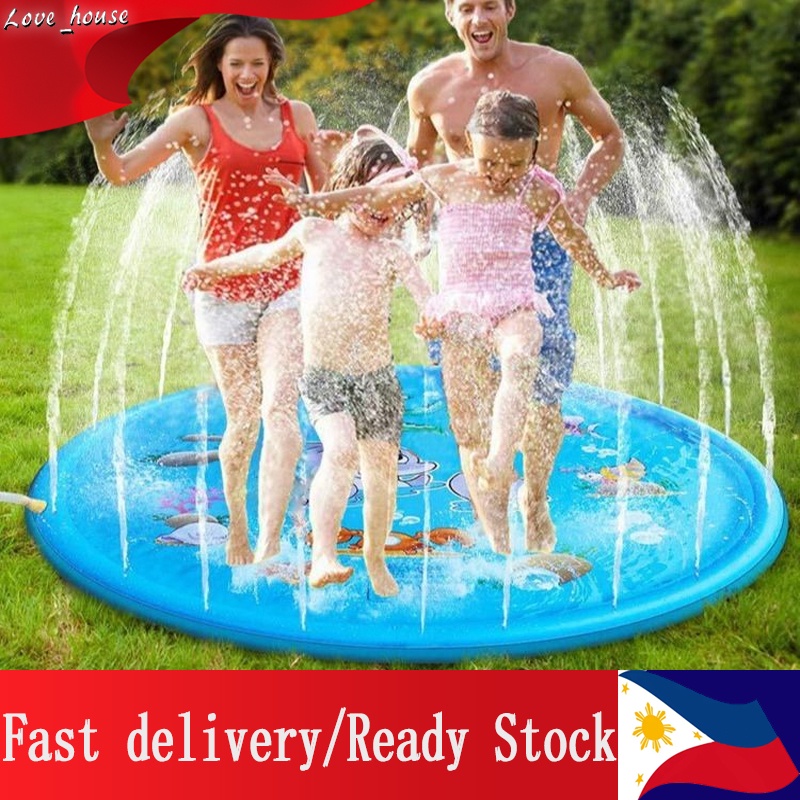 Kids Inflatable Water Spray Pad Round Water Splash Play Pool Playing ...