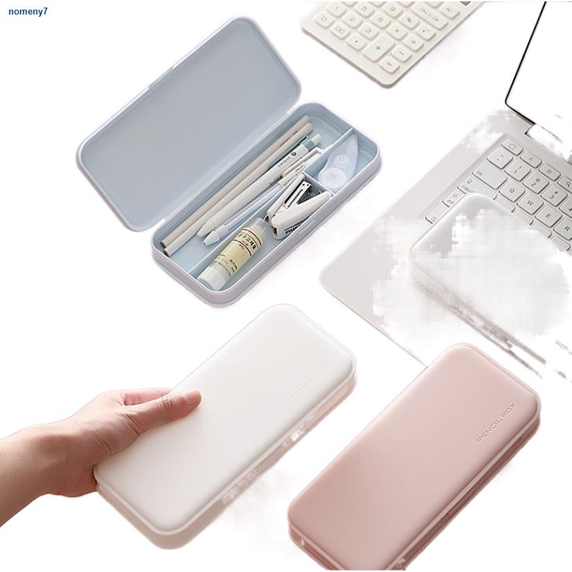 Pencil Box Multi-function Division Frosted Simple Stationery School ...