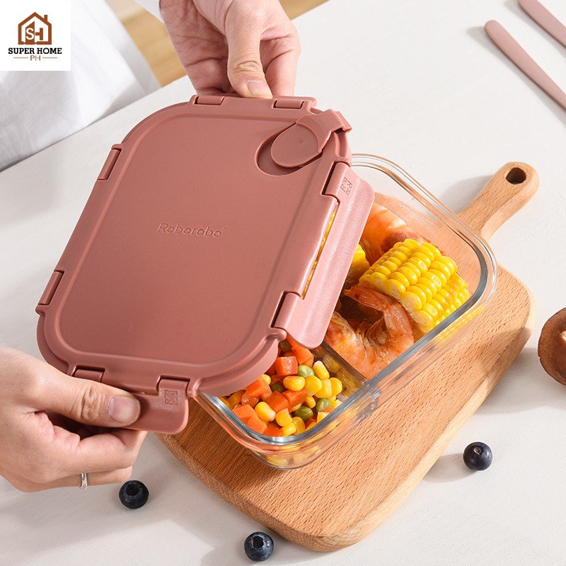Lunch Box Microwave Oven Heat-Resistant Glass Fresh-Keeping 380ml/600ml ...