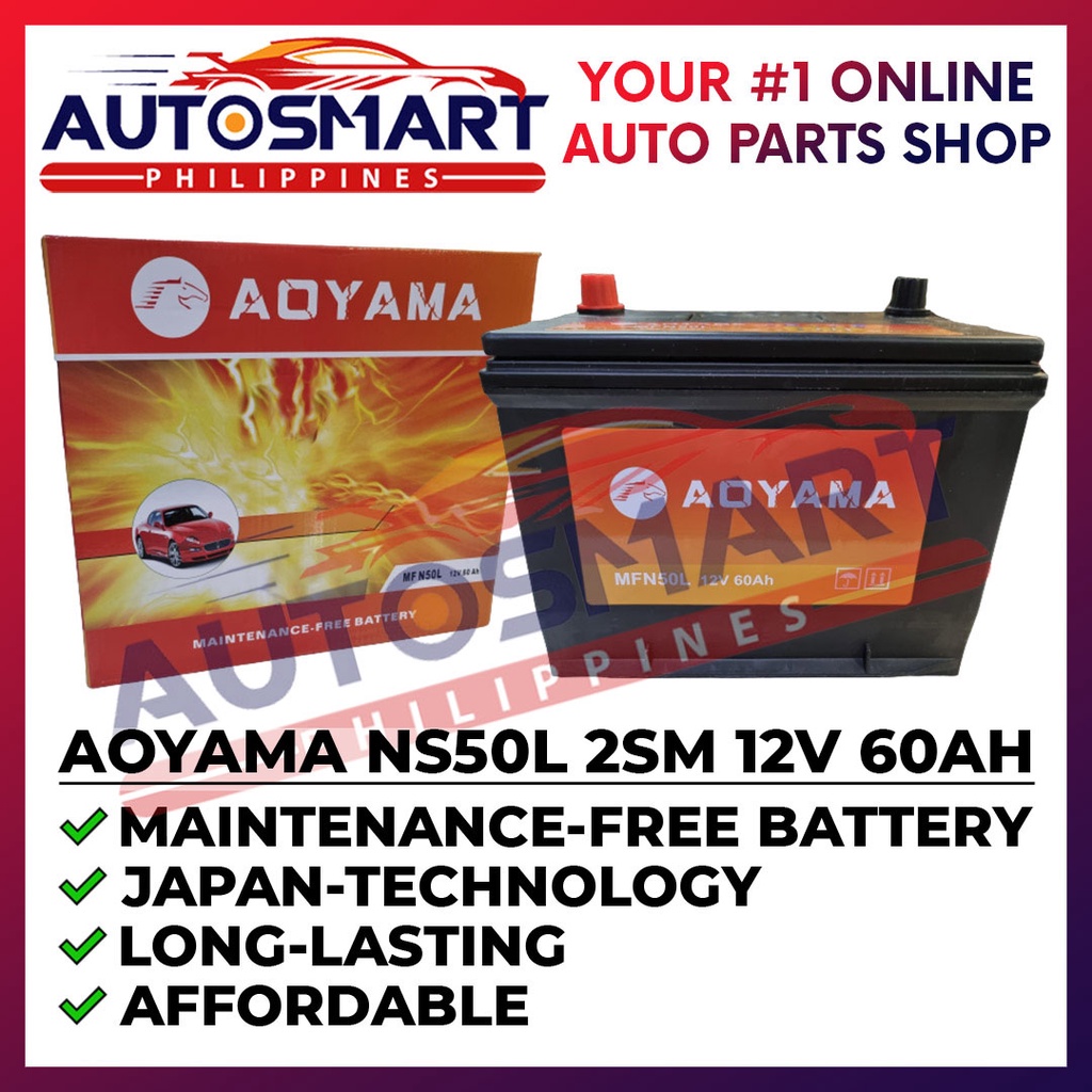 Aoyama Car Battery 2SM NS50 (Maintenance Free) | Shopee Philippines