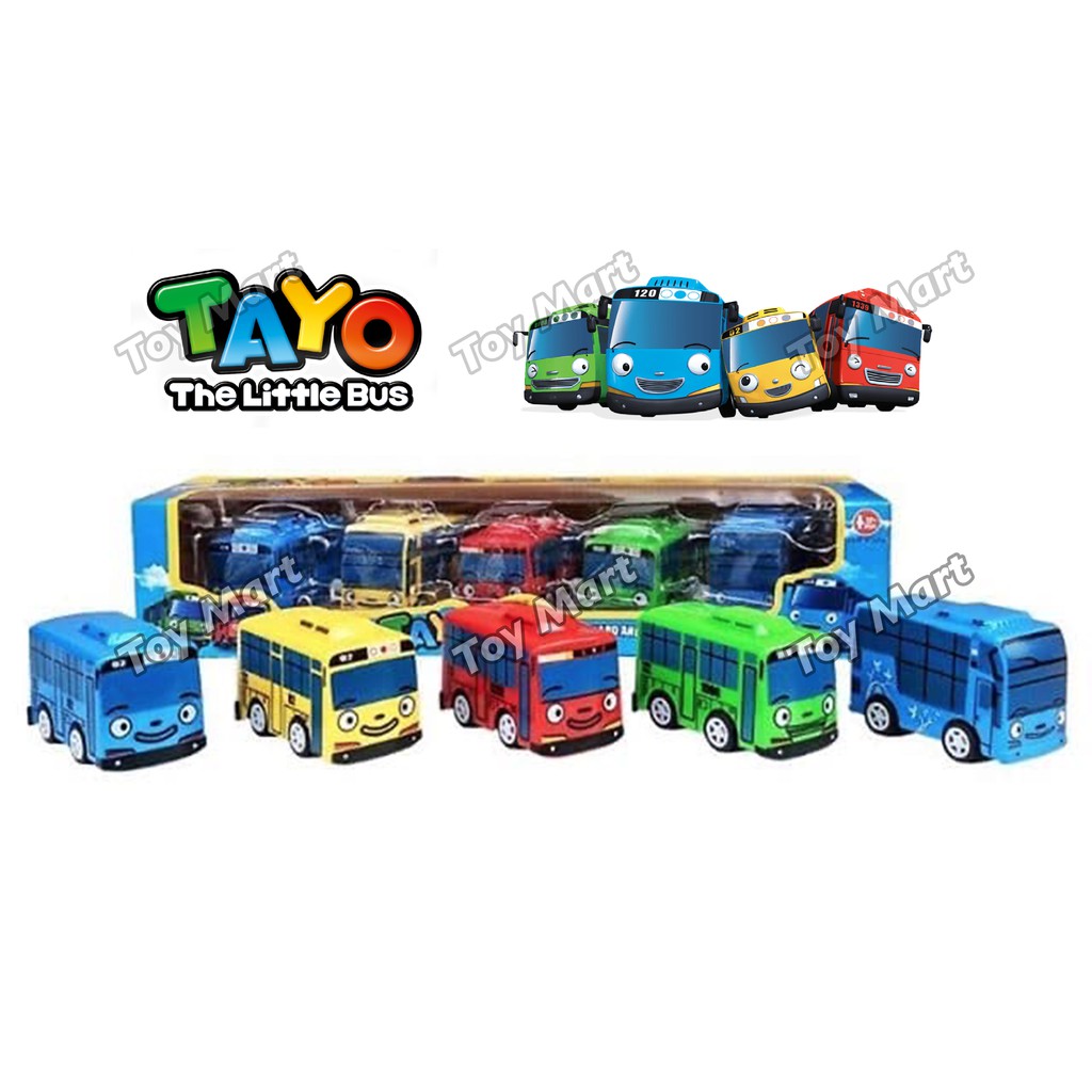 TAYO The Little Bus 5 in 1 Standard Pull Back Bus Play Set Korean ...