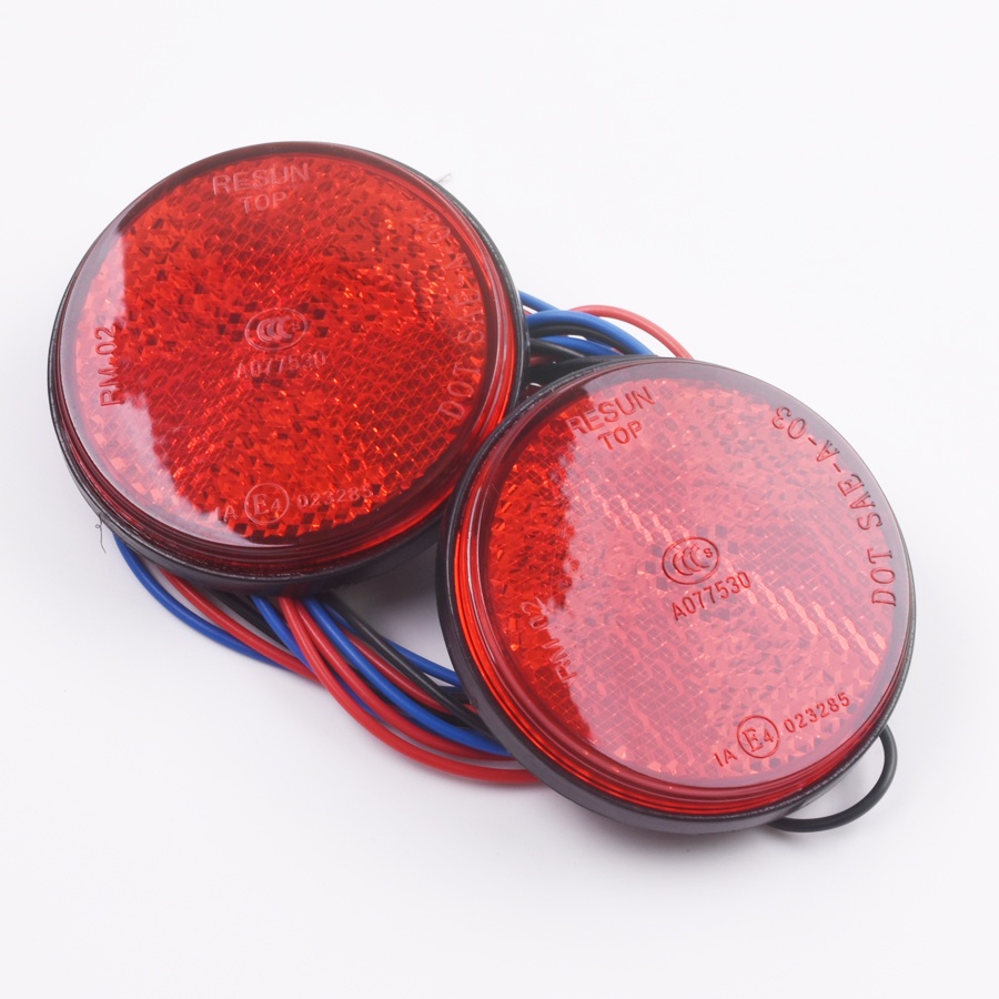 PF-1Pair Motorcycle Waterproof 24 LED Motorcycle Round Reflector Tail ...