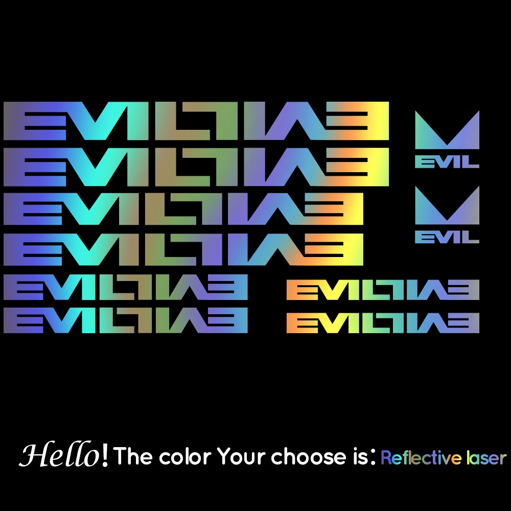 EVIL Bike Vinyl Decal Stickers Frame Cycle Bicycle fork black blue ...