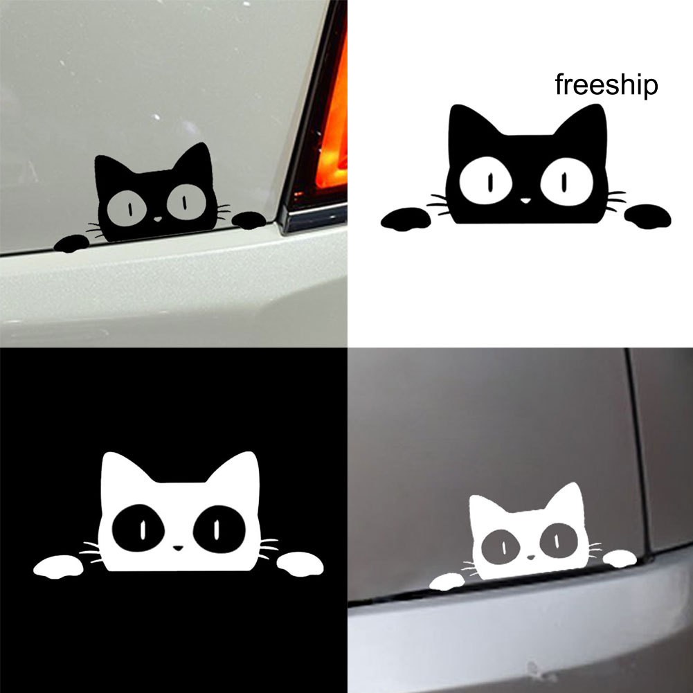 Exterior Car Reflective Peeking Cat Animal Car Stickers Auto Window ...