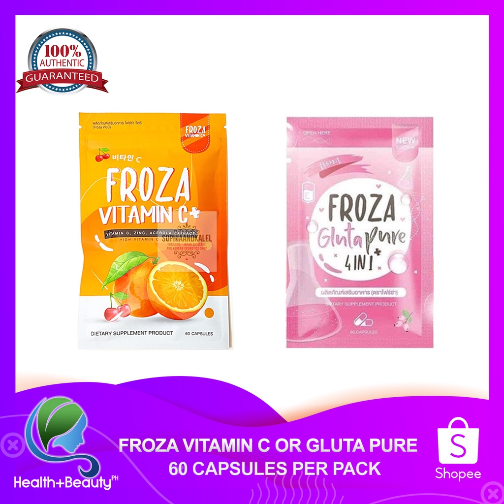 Froza Gluta Pure 4 in 1 Glutathione or Froza Vitamin C 60 Capsules Made ...