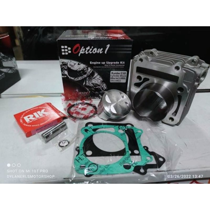 OPTION 1 CYLINDER BLOCK STEEL BORE 68MM FOR RAIDER 150 CARB | Shopee ...