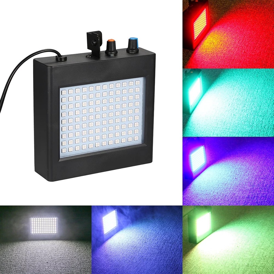 Sound Active 108 LED RGB Strobe Stage Lighting Sound Activated Club ...