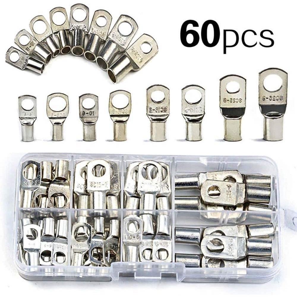 SC Bare Terminals lug Tinned Copper Tube Lug Ring Seal Battery Wire ...