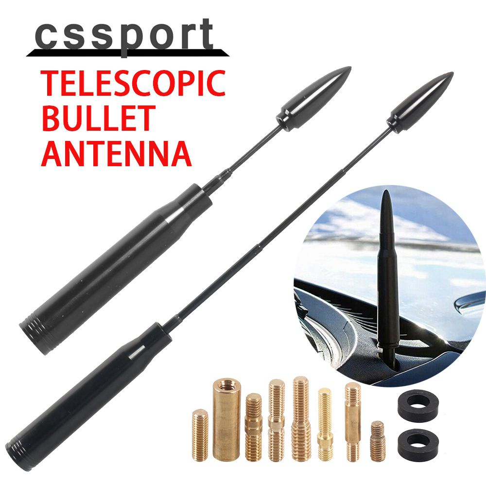 Universal Car SUV Telescopic Bullet Antenna Radio Kit Aluminium For ...