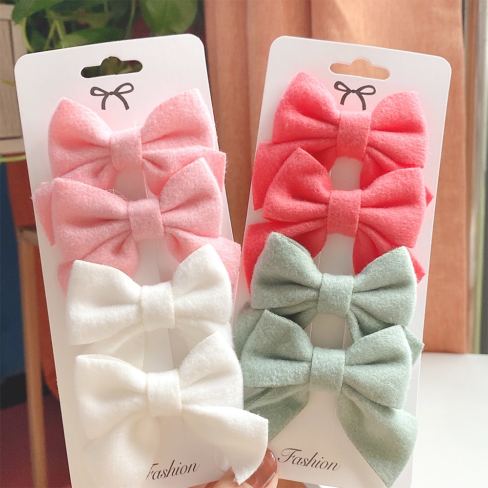 KIDSBOWS Solid Colors Cotton Bowknot Hairpin Handmade Sweet Kids Hair ...