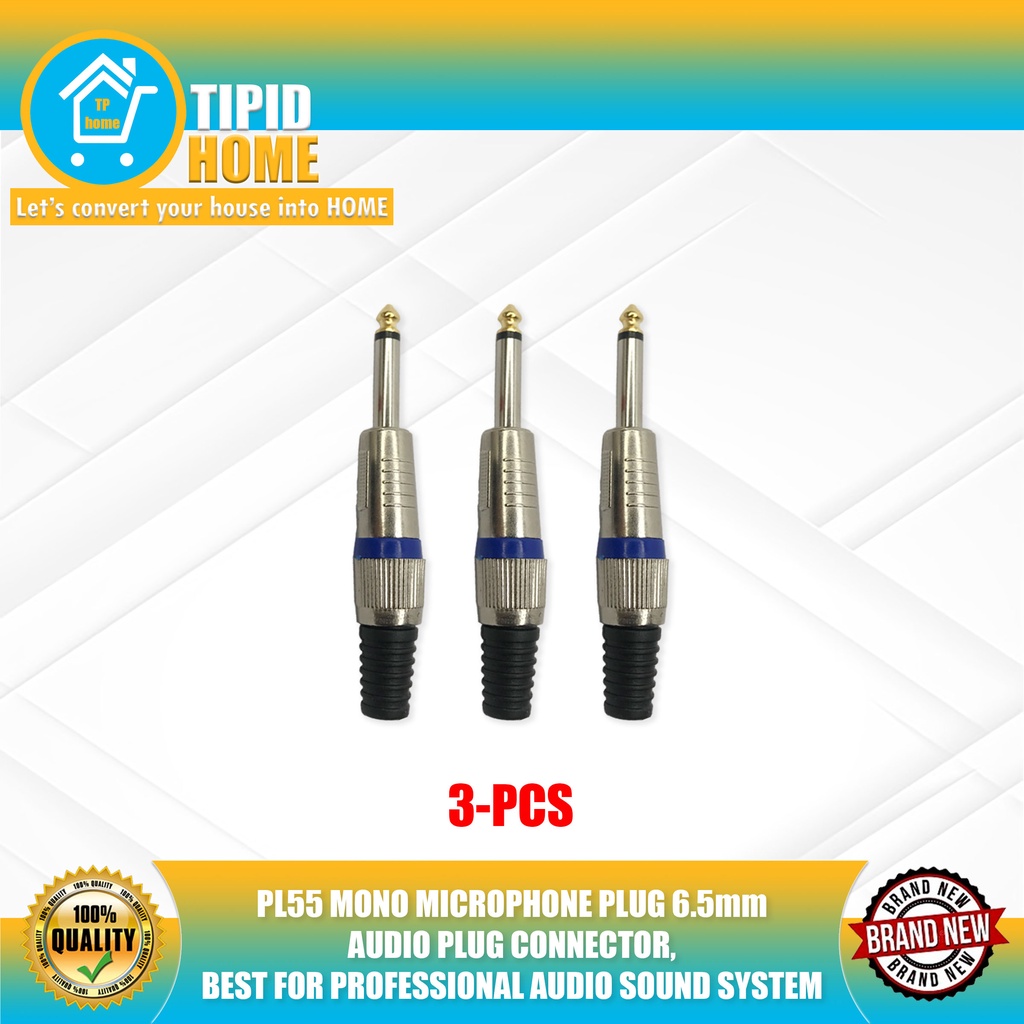 PL55 MONO MICROPHONE PLUG 6.5mm AUDIO PLUG CONNECTOR, BEST FOR ...