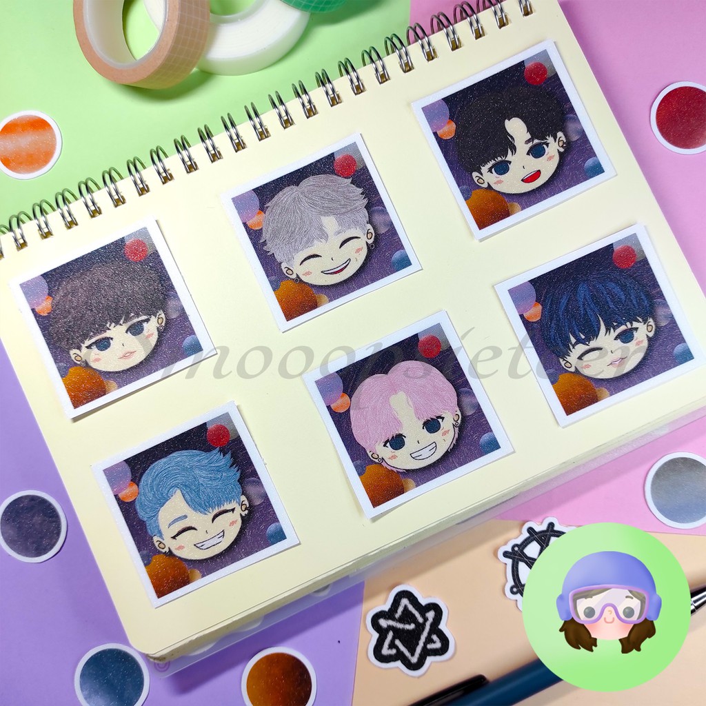 ASTRO Chibi Character Face with Background Water-Resistant Stickers ...