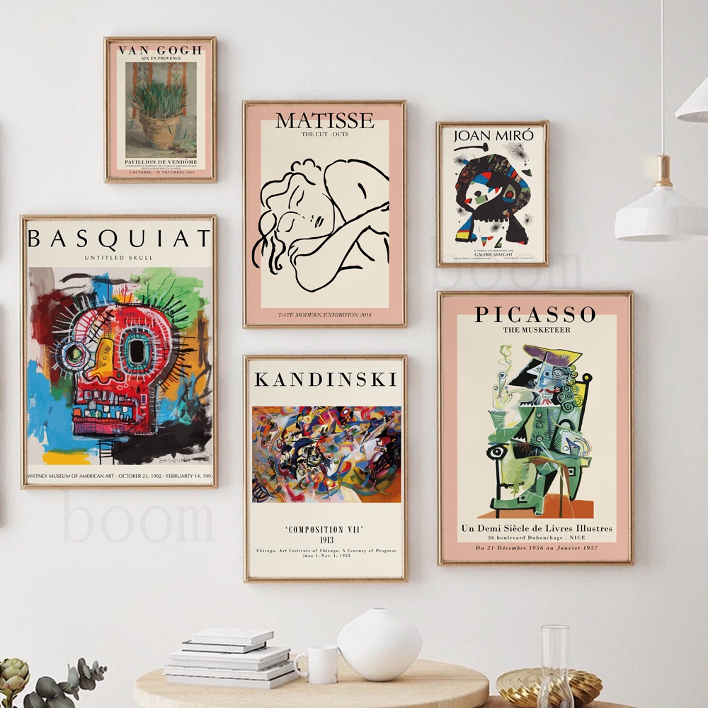 Van Gogh Retro Poster Picasso Kandinski Abstract Art Print Joan Miro ...