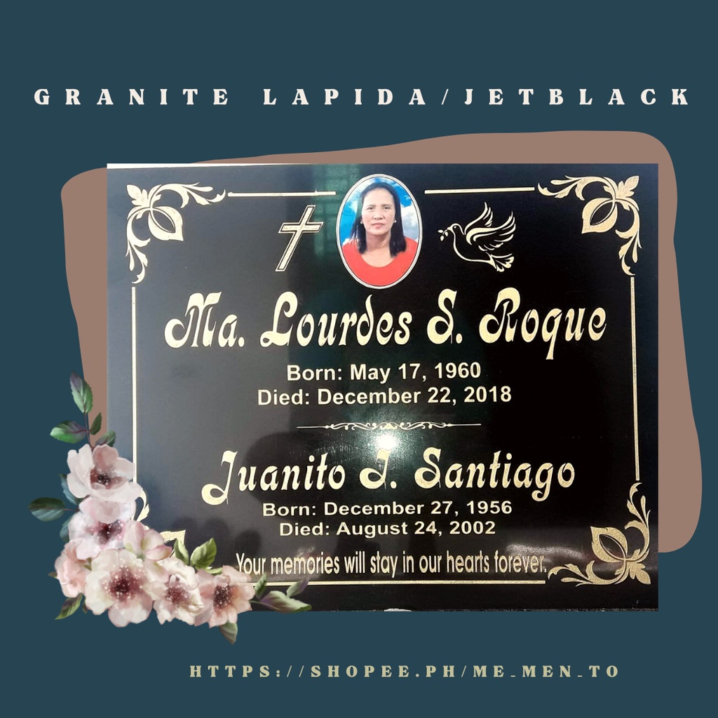 Lapida 2 / JetBlack Ordinary Granite/ Tombstone/ Memorial Stone ...