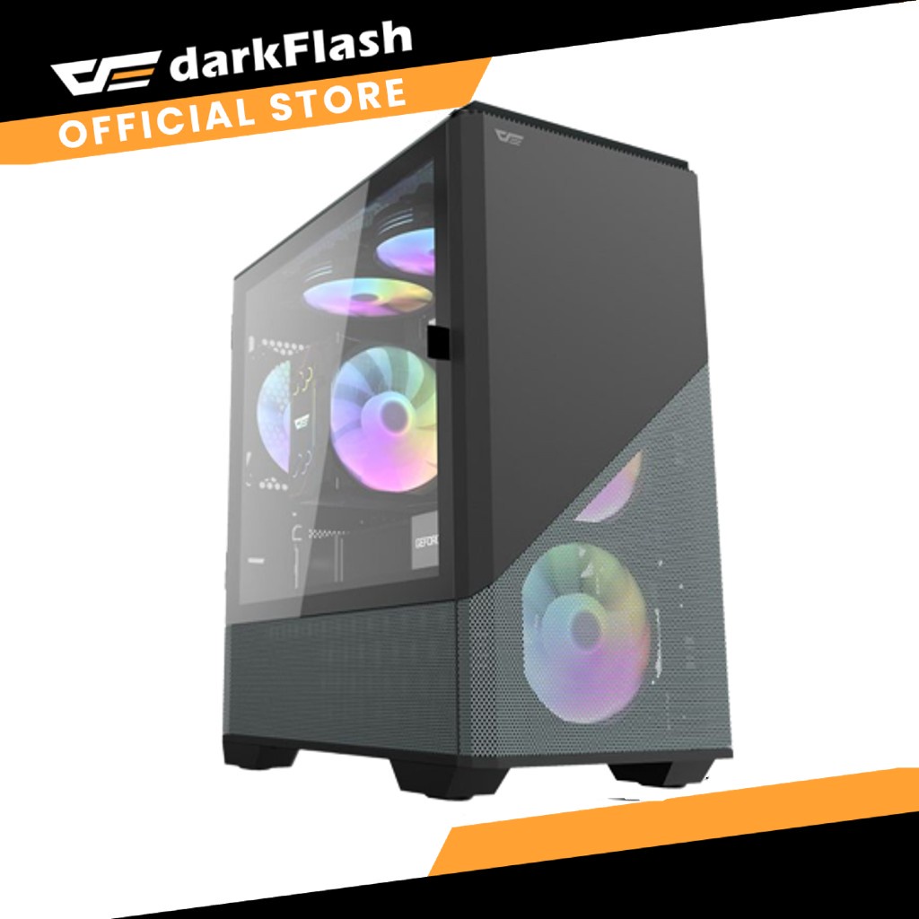 darkFlash DLC-31 Mini Tempered glass side panel M-ATX PC Case (Gray ...