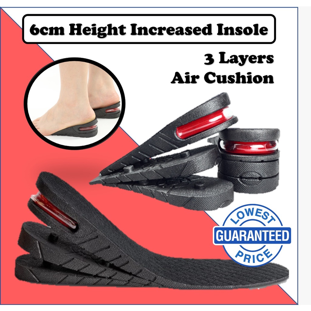 6cm Adjustable Shoe Height Increase Insoles Shoe Pad with Air Cushion ...