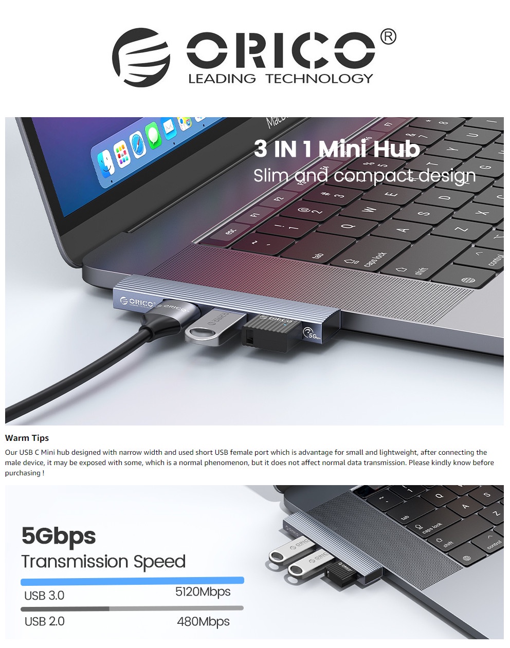 ORICO Aluminum Type C Hub | Shopee Philippines