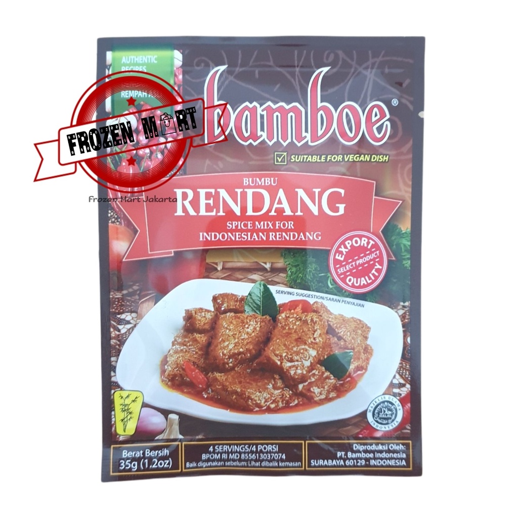 Bamboe Bumbu Instant Rendang/Indonesia Rendang Beef Curry HALAL 35g ...