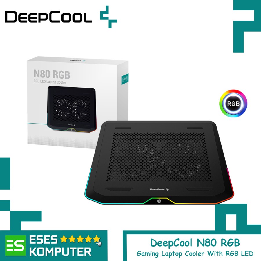 DeepCool N80 RGB Cooling Pad | 2X 140mm Fan | Laptop Cooler | Shopee ...