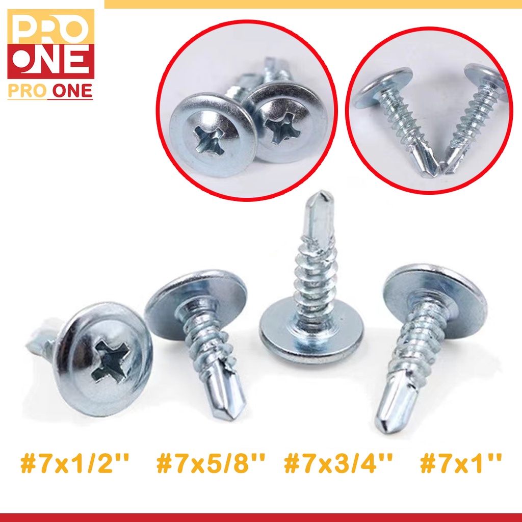 500PCS Pan Head Self Tapping Screw PanHead Screw Job Screw #7x1/2'' 5/8 ...