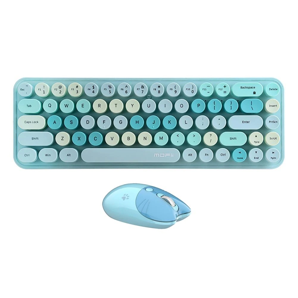 MOFii Idol Nice Looking Wireless Cute Mini Keyboard and Mouse Set Retro ...