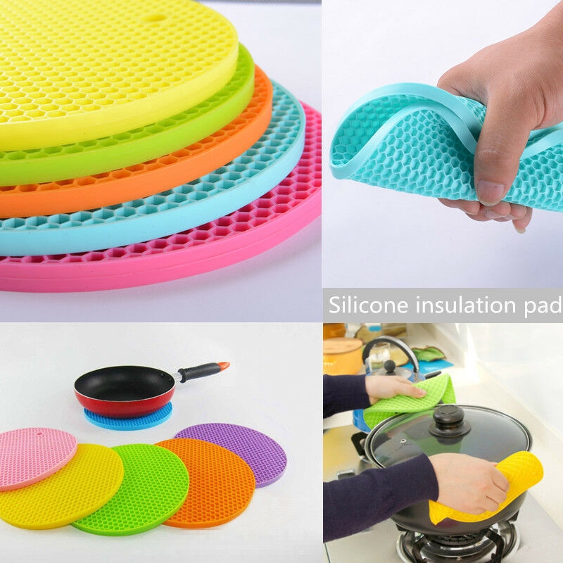1Pcs Silicone Pot Pad Trivet Heat Resistant Non-Slip Circle Mats ...