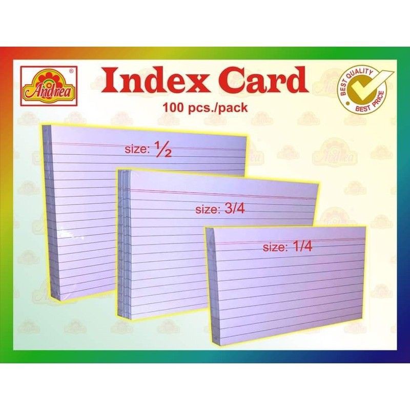 Index Card 1 2 1 4 1 8 Shopee Philippines