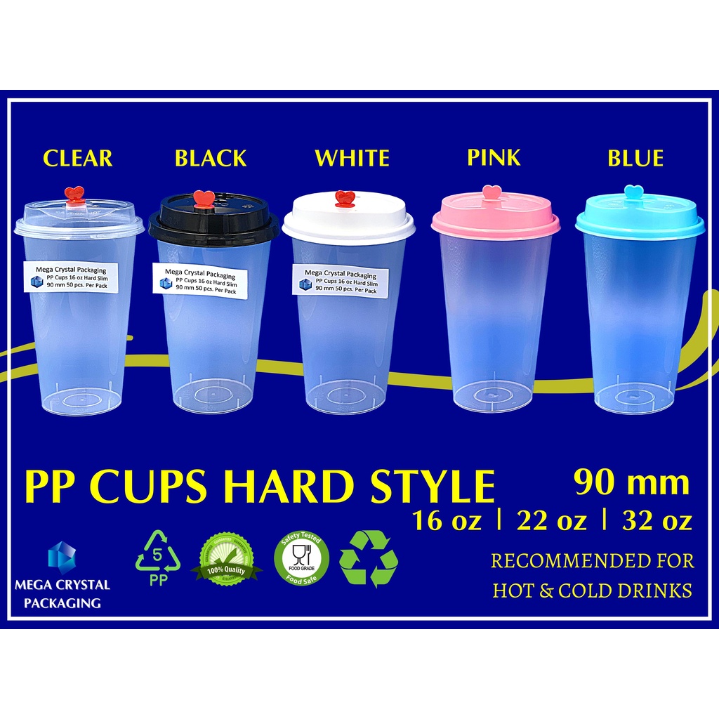 [ 25 Pcs. ] Macau Milk Tea / Hard Slim Style Cups 16 oz / 22 oz / 32 oz ...