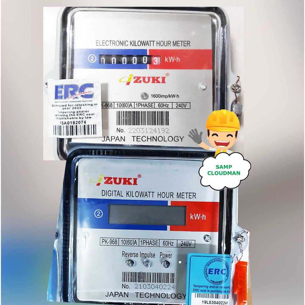 Izuki Submeter w/ ERC Seal 240V 10(60)Amp PK-868 Electronic Type ...