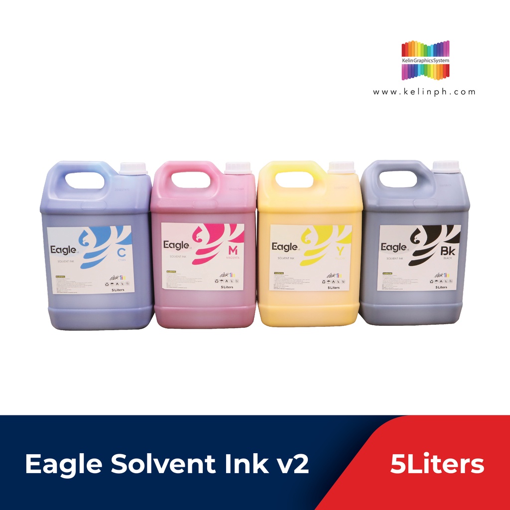 KGS Eagle Solvent Ink CMYK – 5 Liters | Compatible with Solvent ...