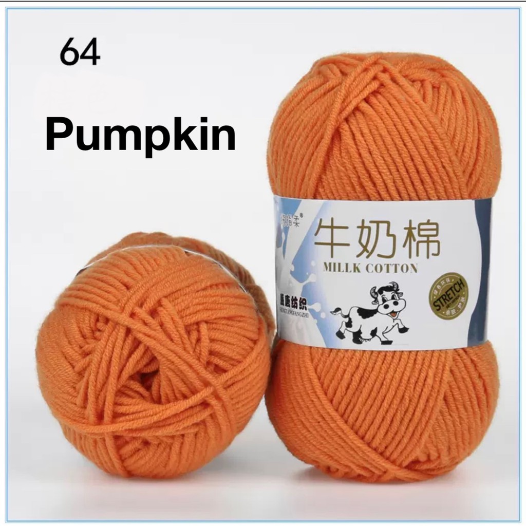 MILK COTTON CROCHET YARN 5 PLY 50 GRAMS YELLOW ORANGE COLOR | Shopee ...