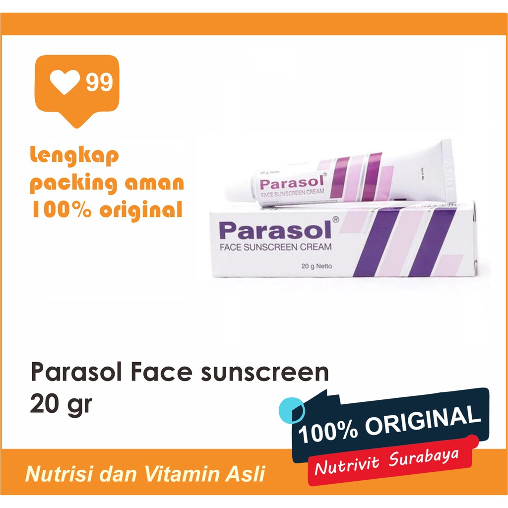 Parasol FACE SUNSCREEN CREAM 20gram | Shopee Philippines