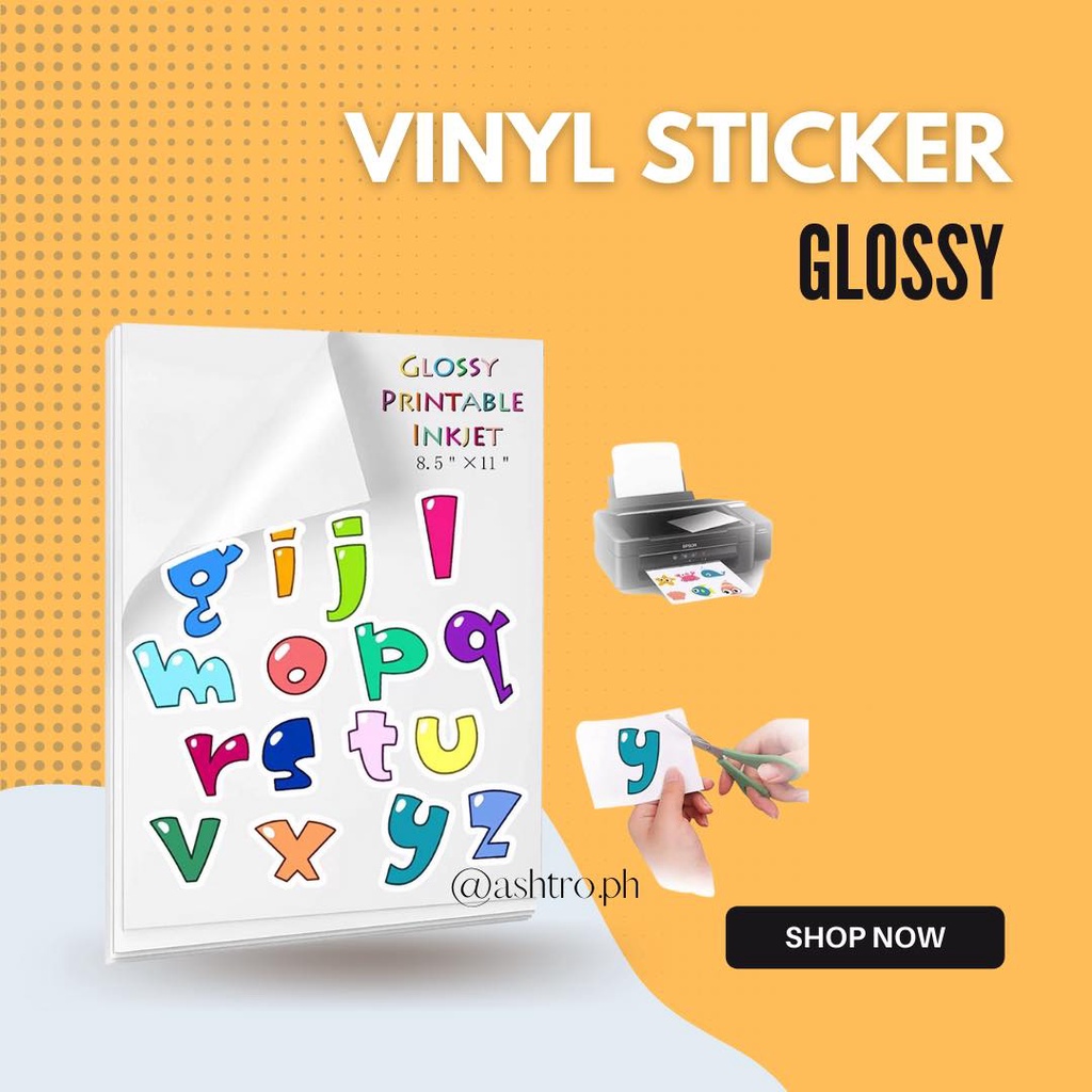 Printable A4 PET Vinyl Sticker Paper - Waterproof Glossy | Shopee ...