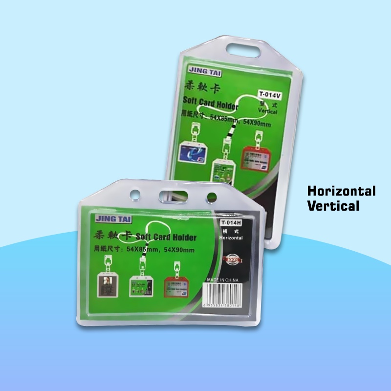 JING TAI Jelly Case ID Holder Soft ID Card Protector Vertical ...