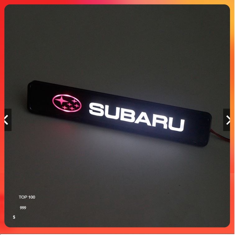 1Pc SUBARU Car Front Grille Luminous Emblem Badge LED Decoration Lights ...