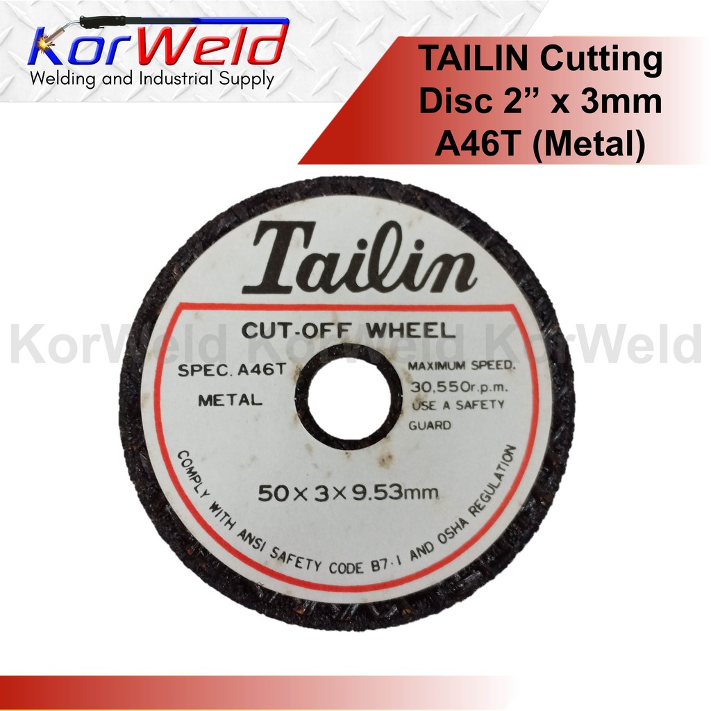 Tailin Metal Cutting Disc 2" x 3mm x 3/8" - A46T (100pcs/box) | Shopee ...